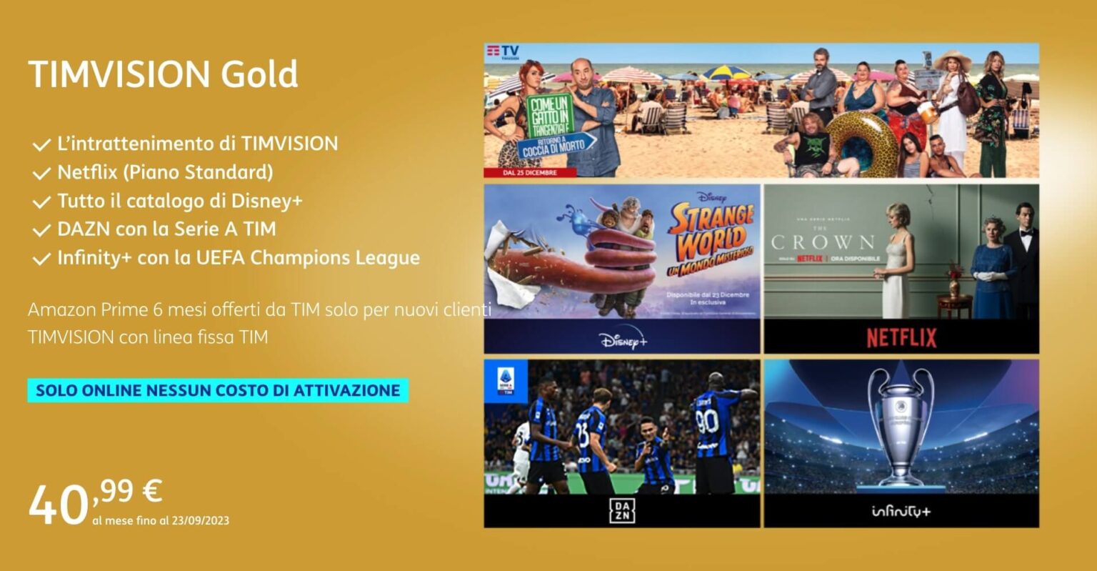 TIM Vision Gold in offerta fino a settembre '23 - TIM Magazine