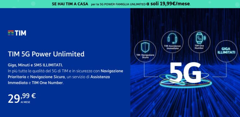 TIM 5G Power Unlimited, tutto illimitato da 19,99 € - TIM Magazine