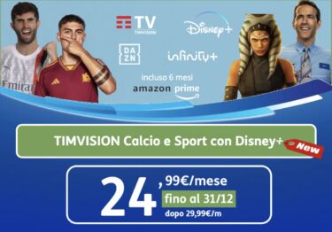TIMVision Calcio e Sport, oltre a Disney+ a 24,99 € - TIM Magazine