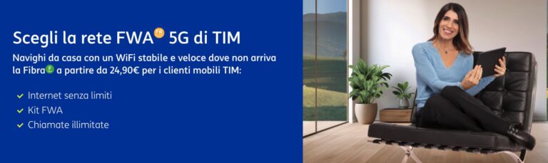 FWA con 5G di TIM da 24,90 € al mese - TIM Magazine